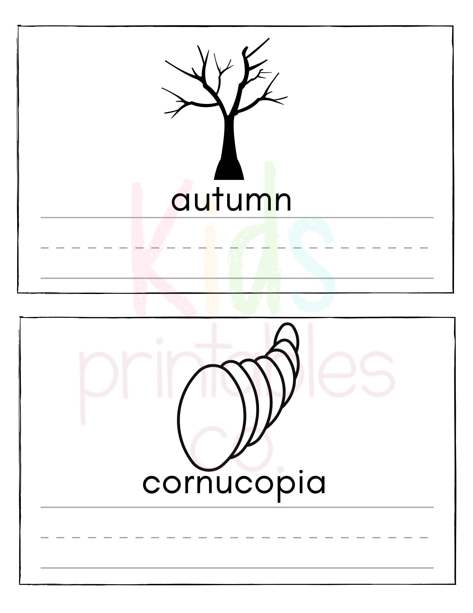 Printing Workbook - Autumn Words, Preschool Writing, Fall Activities ...
