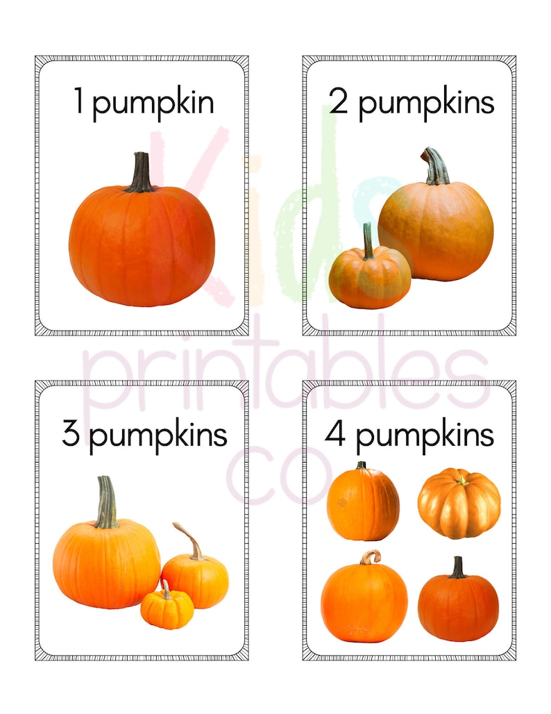 Pumpkin Counting Cards 1 to 10 - Etsy