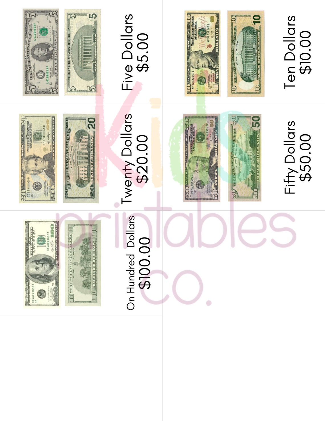 USA Coins & Bills Identification Cards - Etsy