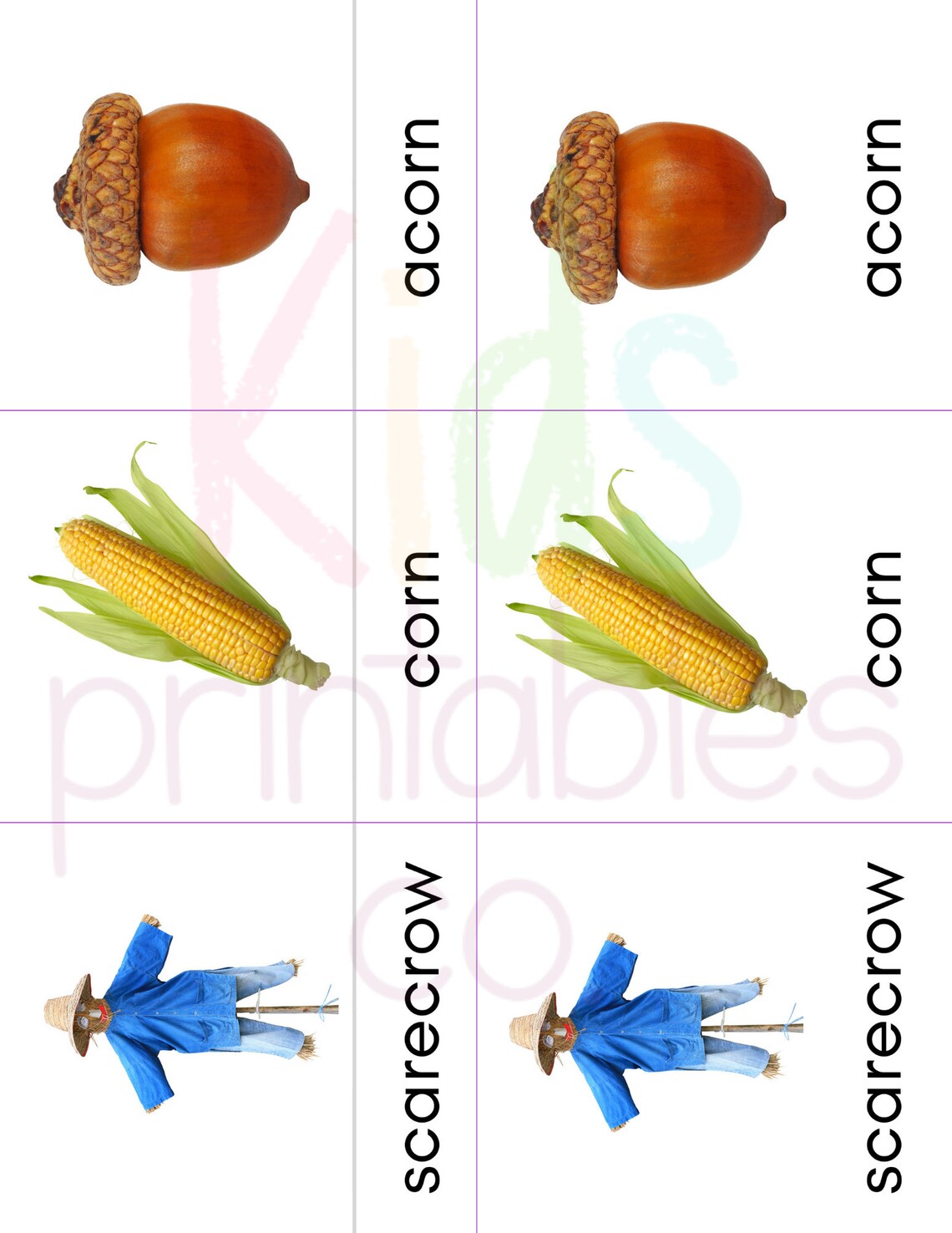 3-part Montessori Vocabulary Cards Autumn Words - Etsy Canada