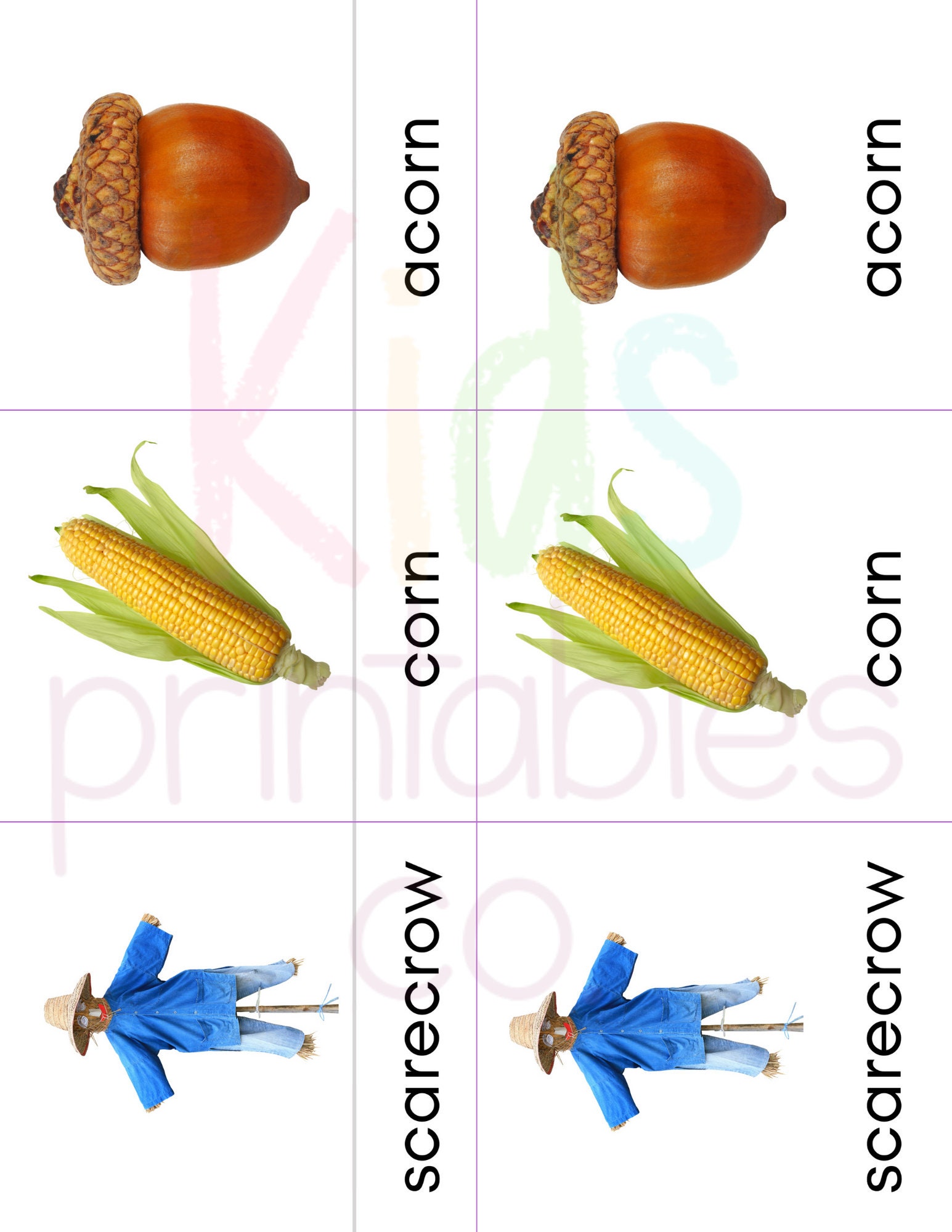 3-part Montessori Vocabulary Cards Autumn Words - Etsy Canada