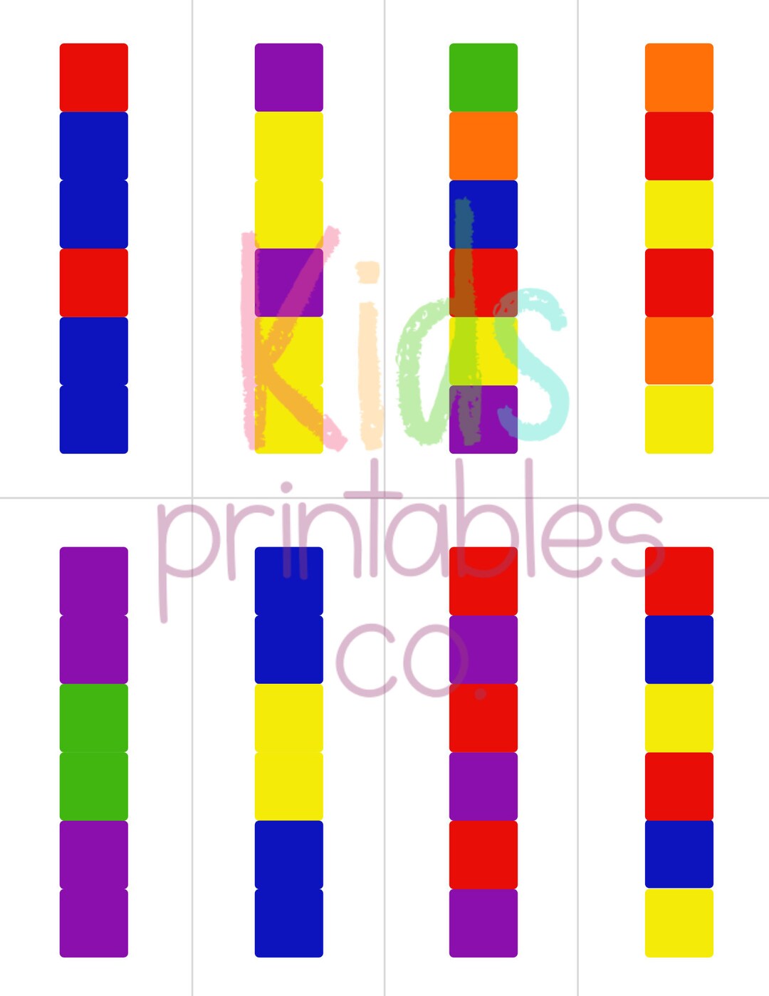 Busy Bag - Block Patterns, Colour Recognition Patterns, Preschool ...