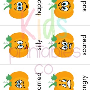 Pumpkin Emotions Cards - Etsy