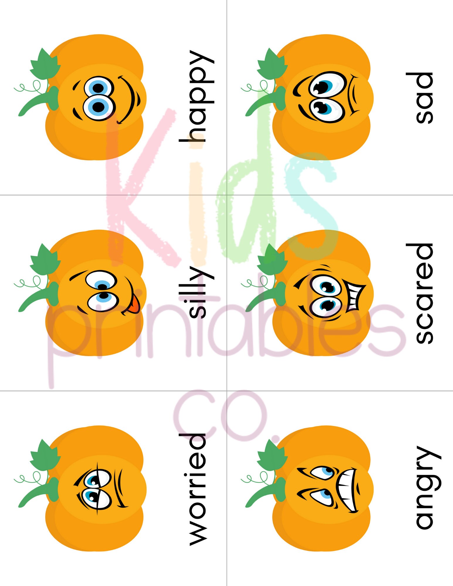 Pumpkin Emotions Cards - Etsy
