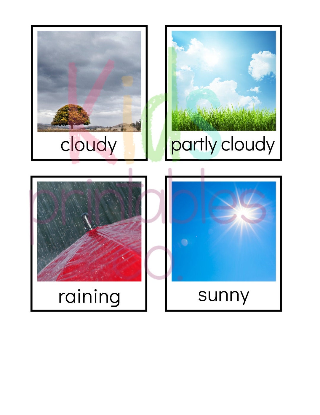 English - Everyday Weather Identification Photograph Cards - Etsy