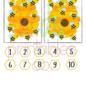 Bee Counting Printable Busy Bag - Etsy