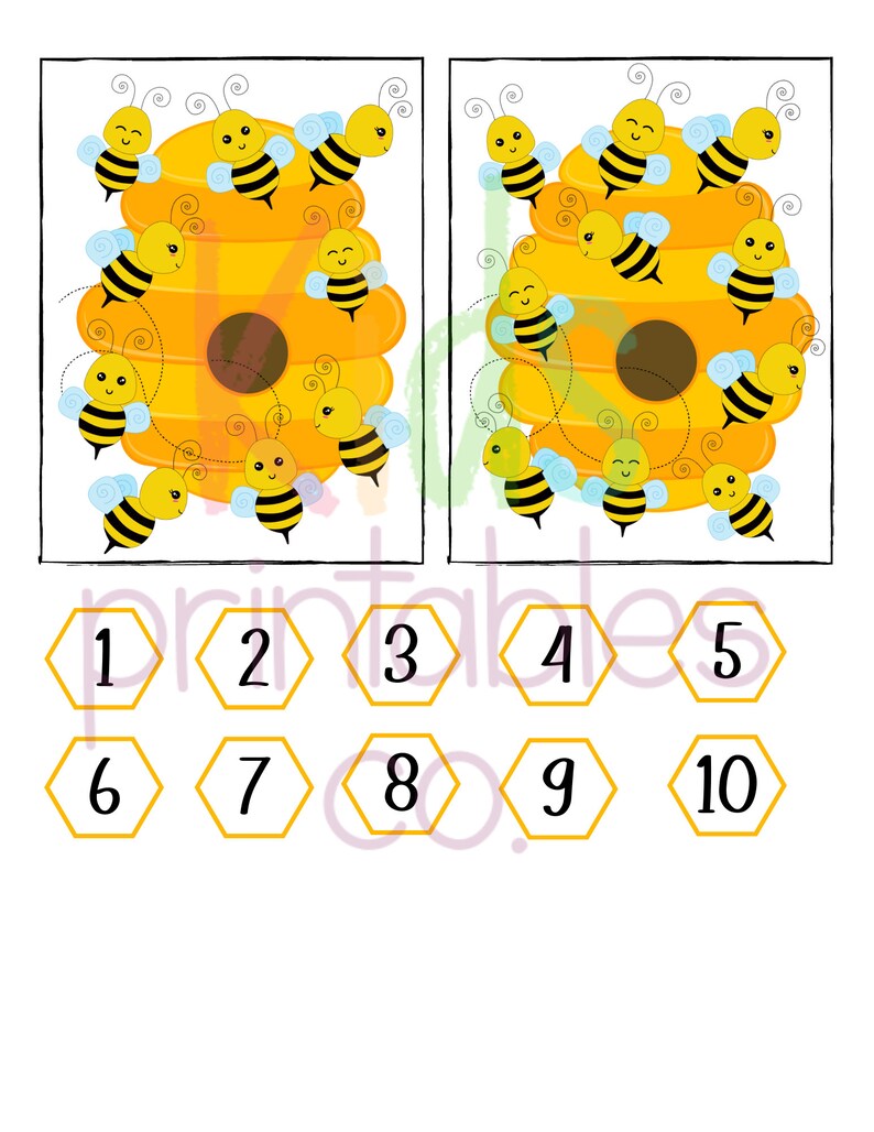 Bee Counting Printable Busy Bag - Etsy