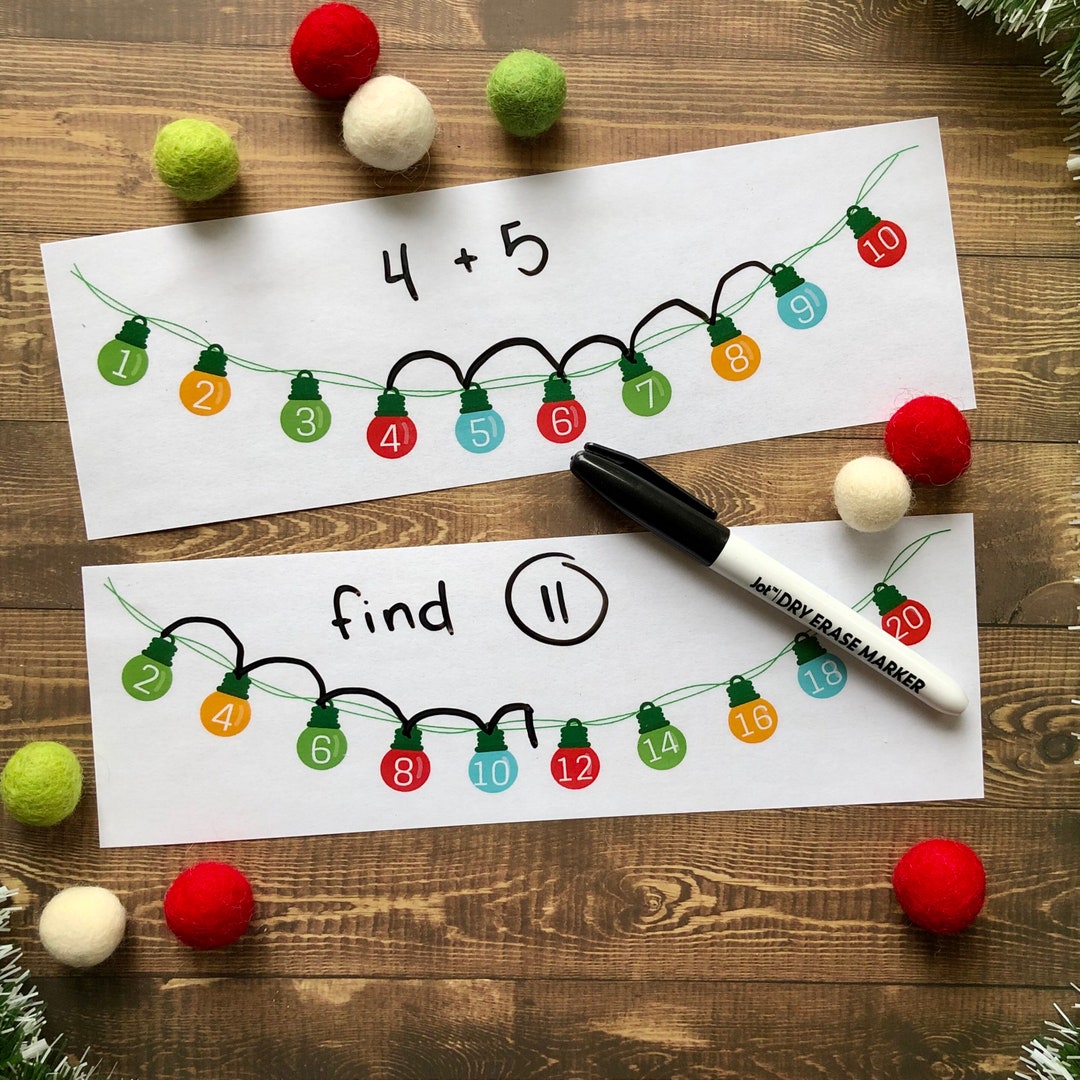 Christmas Lights Number Line - Etsy