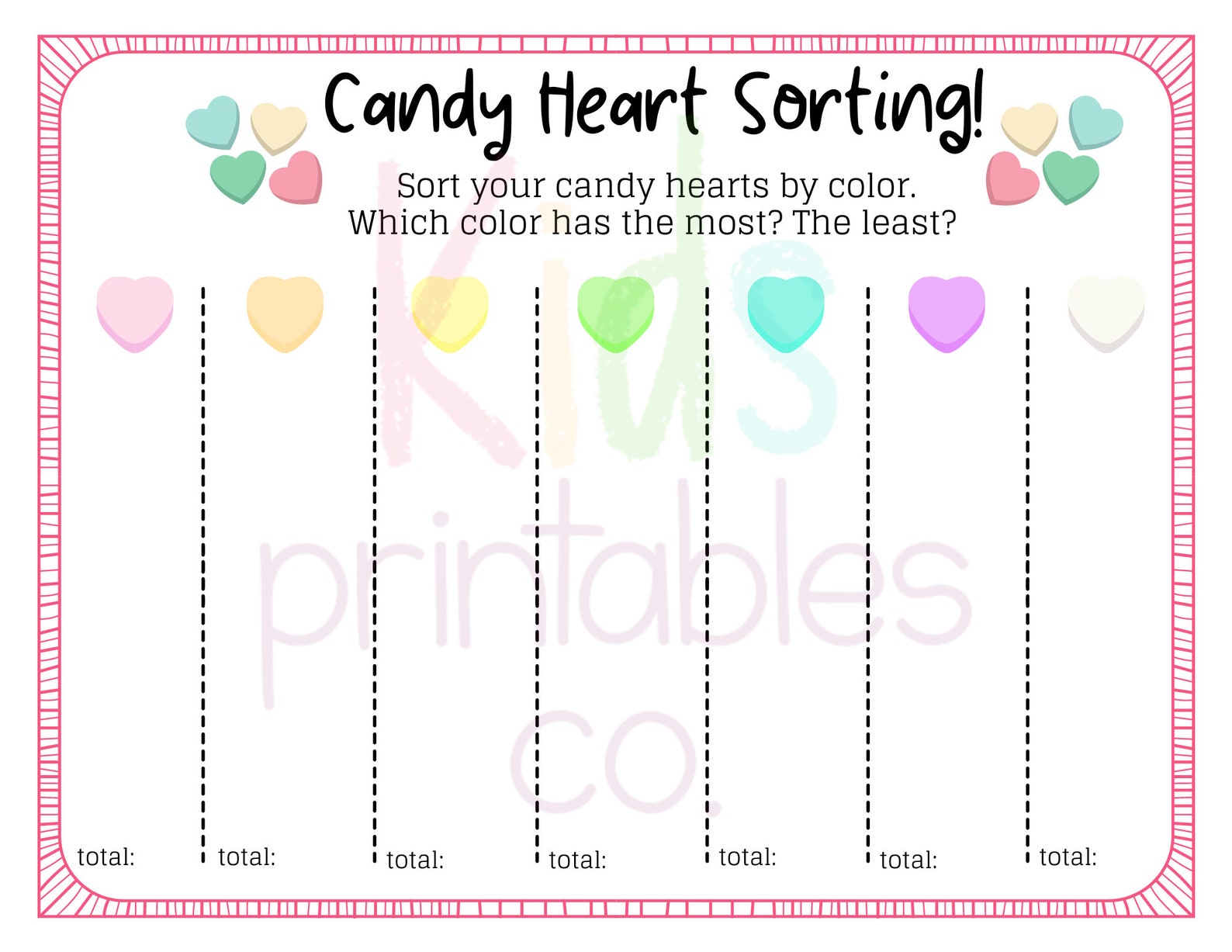 Valentines Conversation Heart Candy Sorting - Etsy