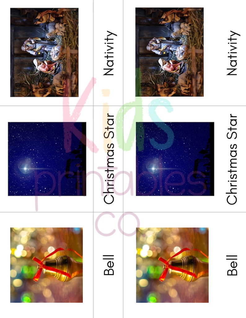 3-part Montessori Vocabulary Cards Christmas Religious - Etsy