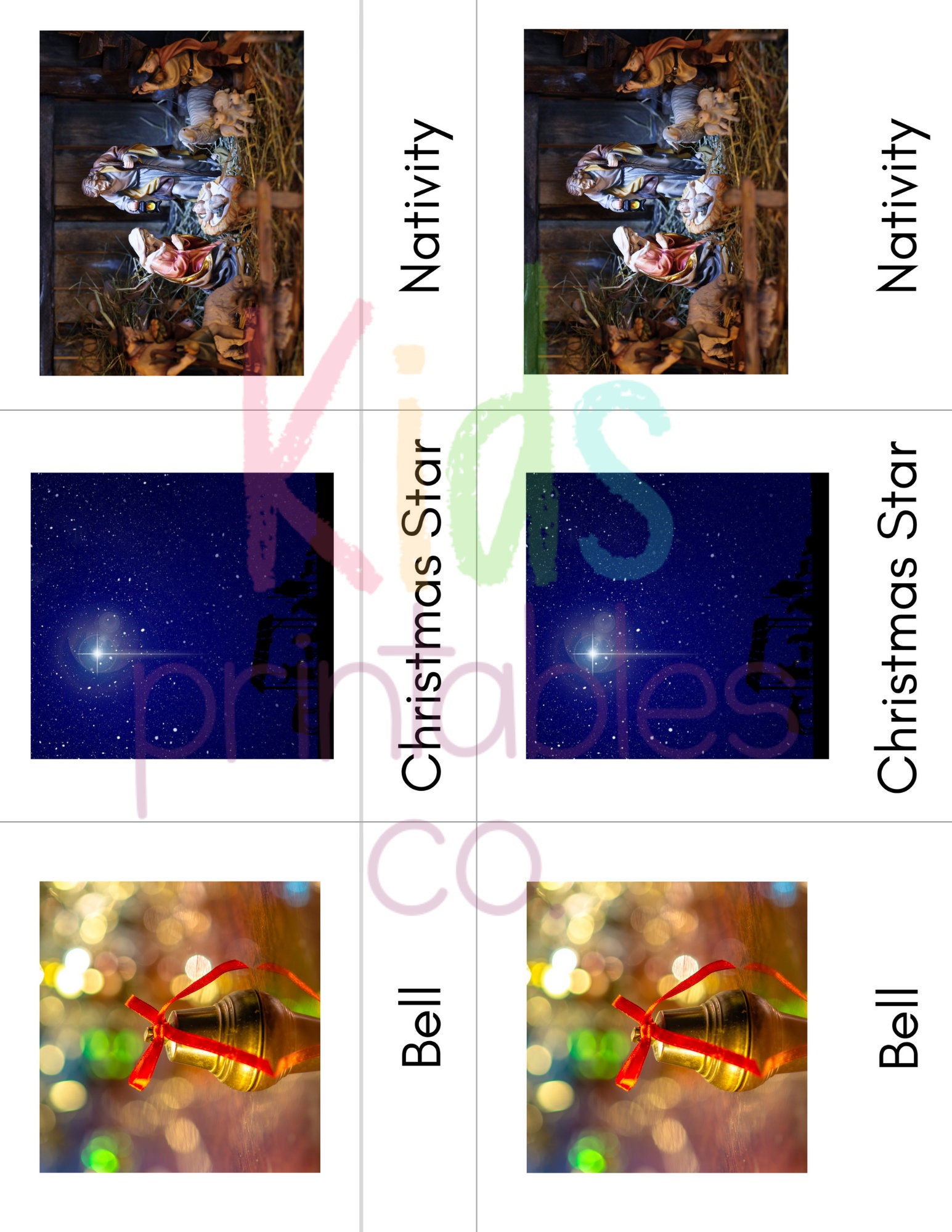 3-part Montessori Vocabulary Cards Christmas Religious - Etsy UK