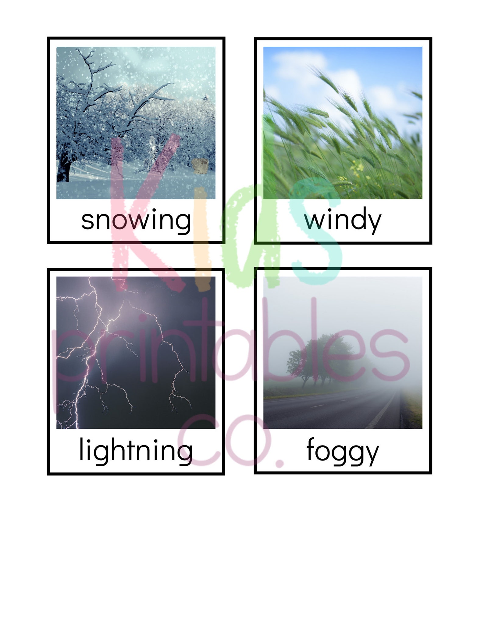 English Everyday Weather Identification Photograph Cards - Etsy