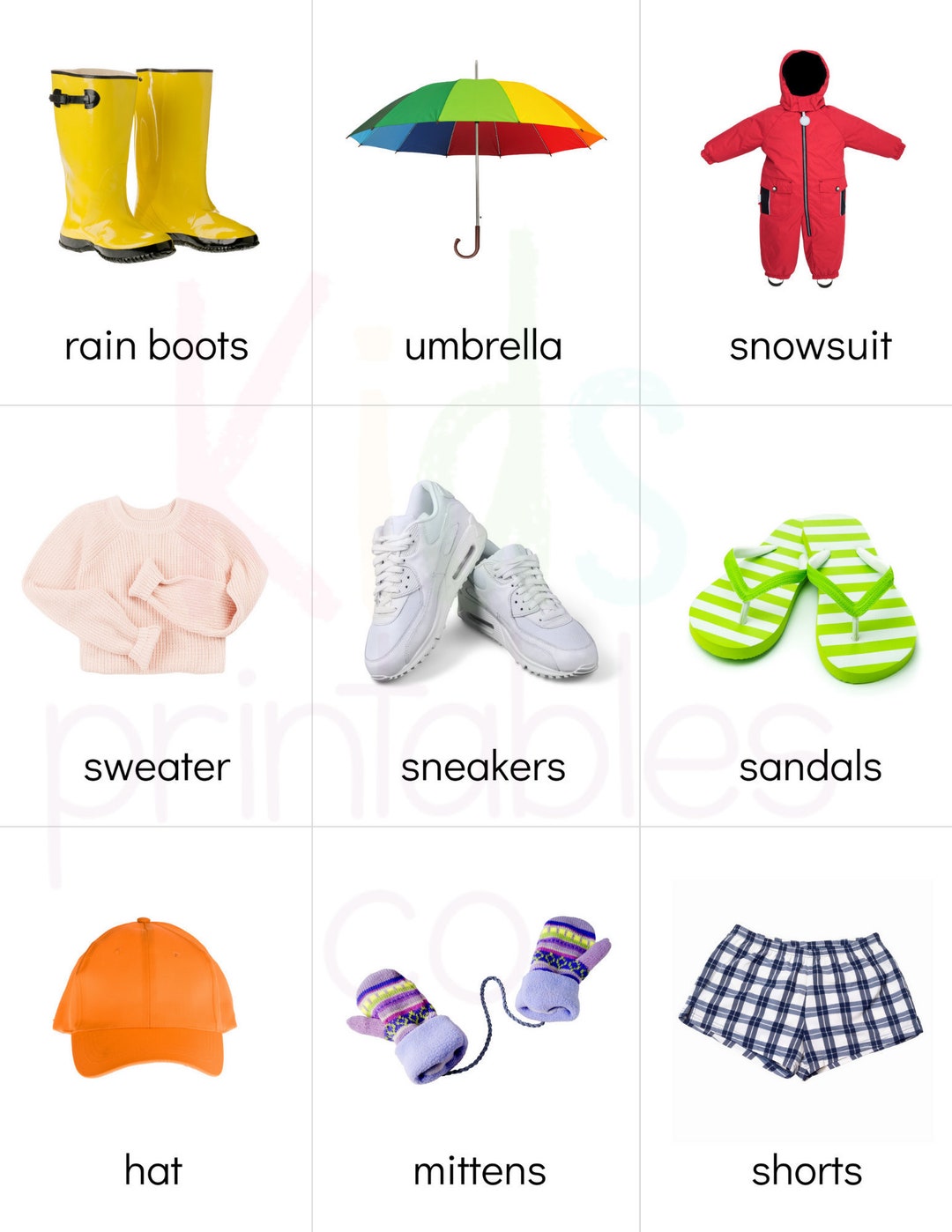 What to Wear? Identification Photograph Cards - English - Etsy