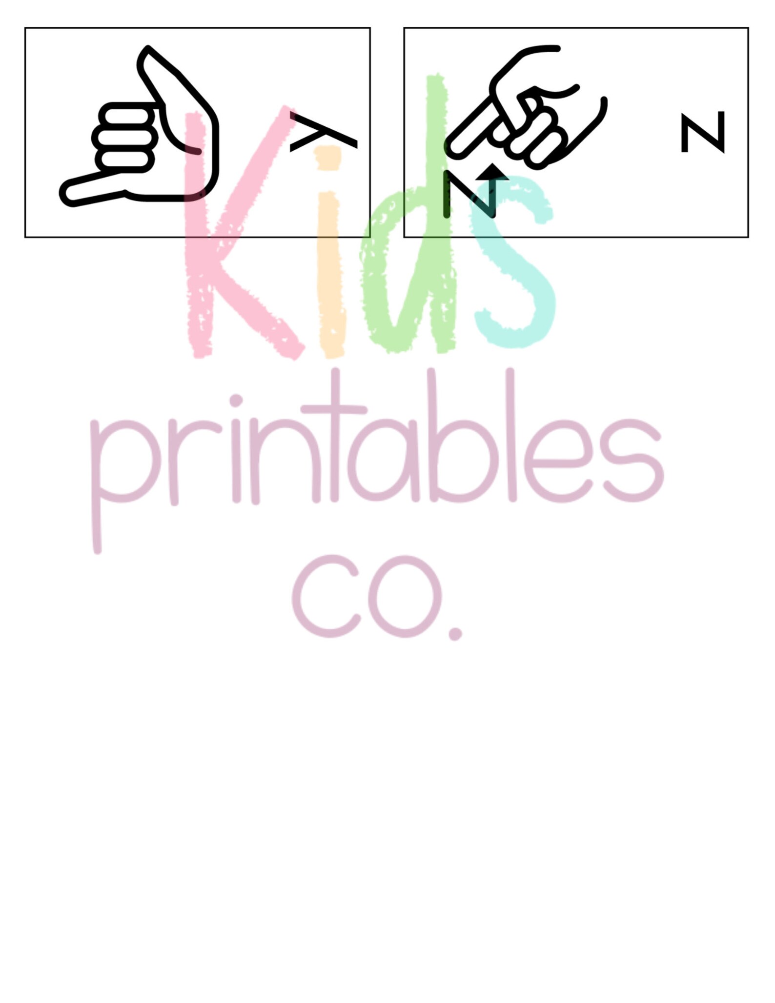 ASL Black & White Flash Cards Digital Download | Etsy