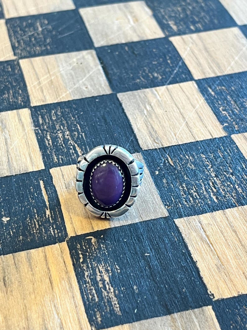 Vintage Sterling Silver Sugilite Ring - Etsy