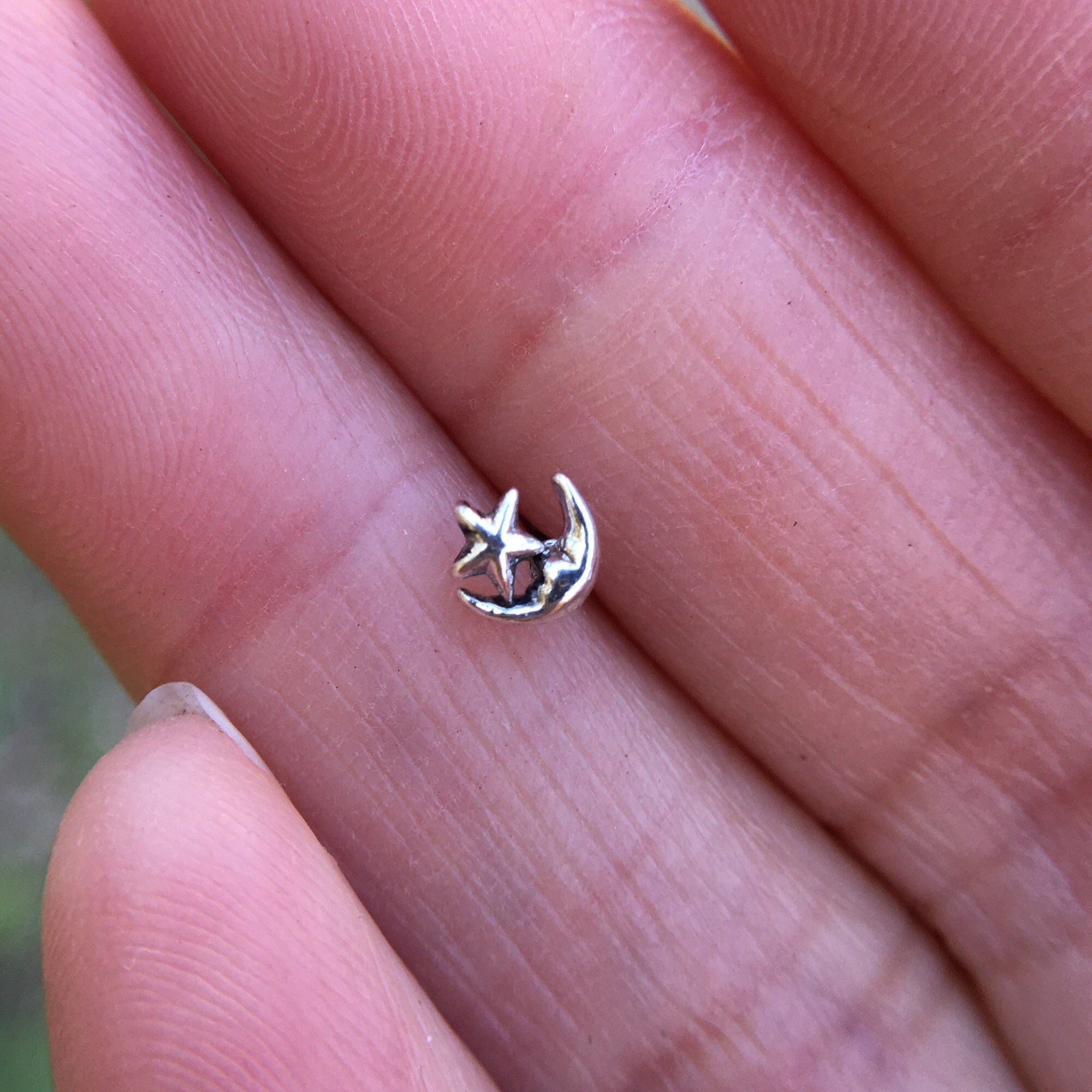 Nose Piercing Jewelry L Shape Nose Stud,nostril Stud,moon Nose Ring ...