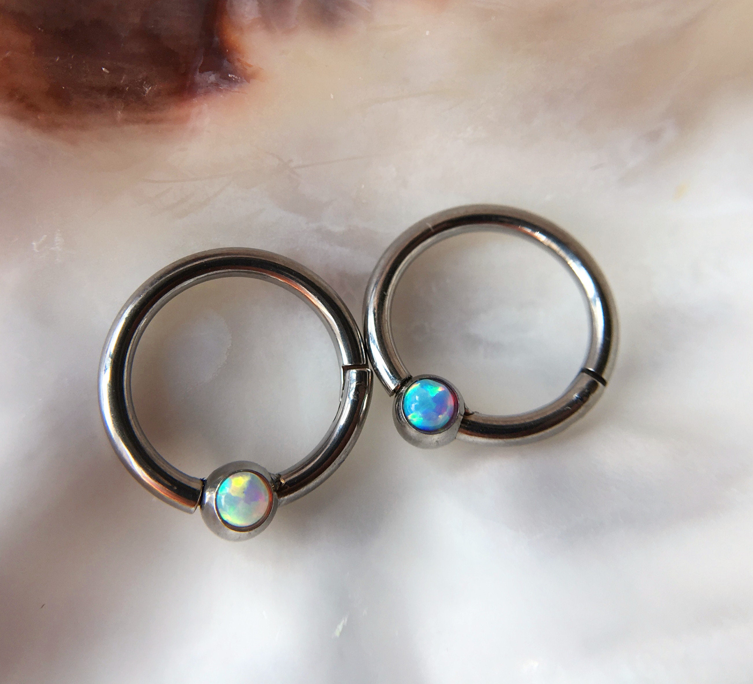 16G Daith Hoop Opal Clicker Ring Daith Hoop Earring Septum - Etsy UK