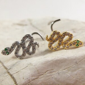 Nose Stud,nostril Stud, Snake Nose Ring,nose Piercing,body Jewelry,20g ...