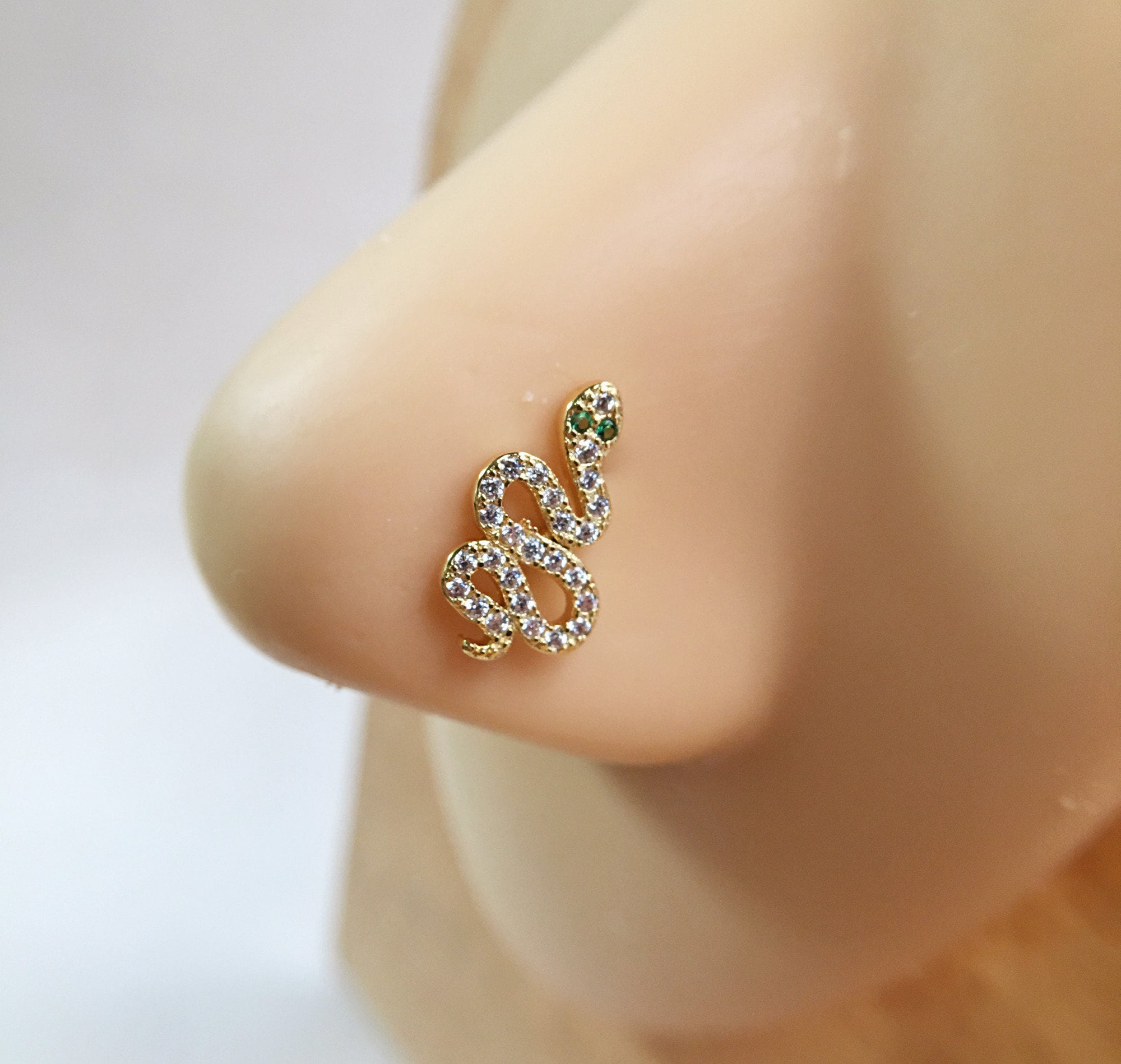 Nose Studnostril Stud Snake Nose Ringnose Piercingbody - Etsy