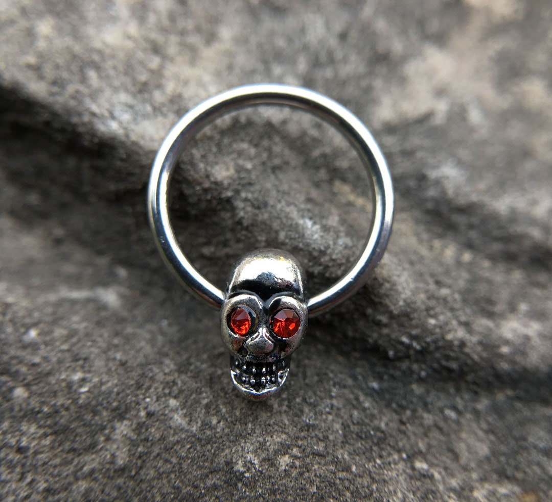 16g Skull Septum Ring, Skull Body Jewelry, Septum Jewelry, Nose Ring ...