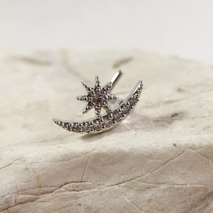 Nose Stud,nostril Stud, Moon Star Nose Ring,nose Piercing,body Jewelry ...