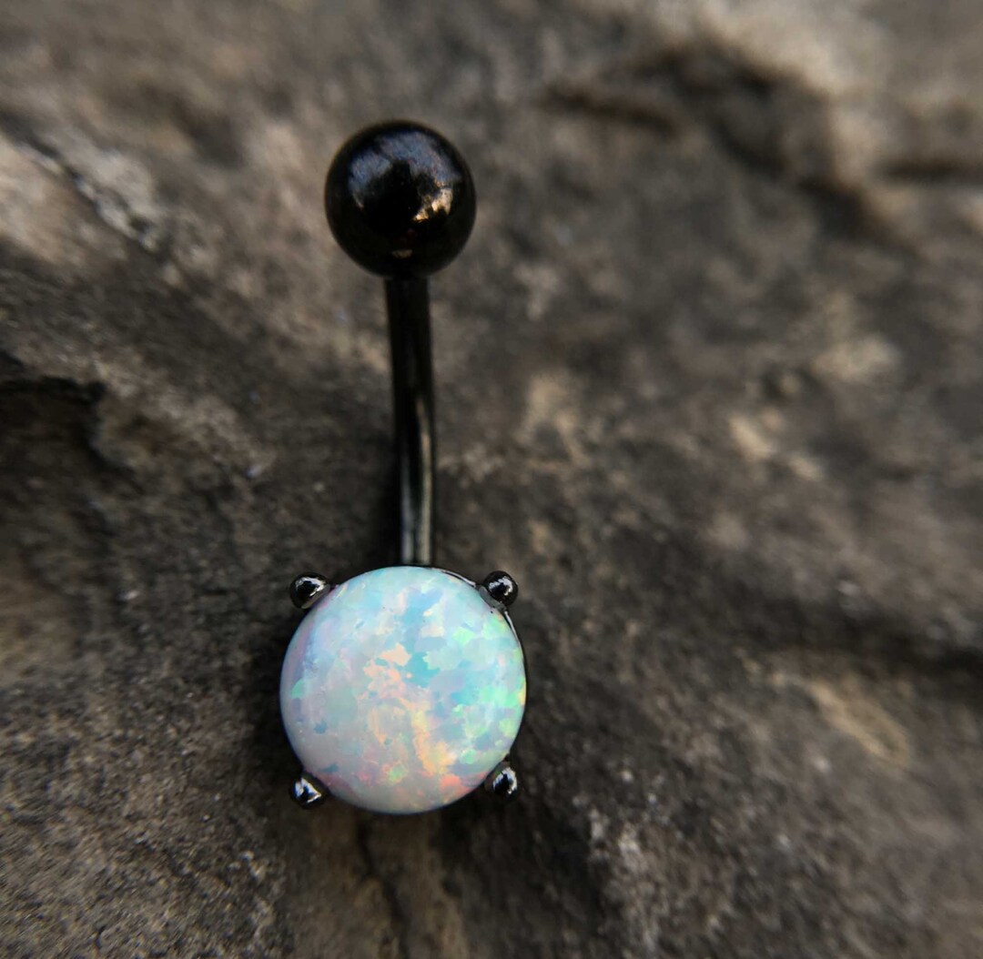 Opal Bauchring Bauchstange Navel Piercing Ring Bauch Knopf Ring Etsy