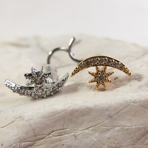 Nose Stud,nostril Stud, Moon Star Nose Ring,nose Piercing,body Jewelry ...