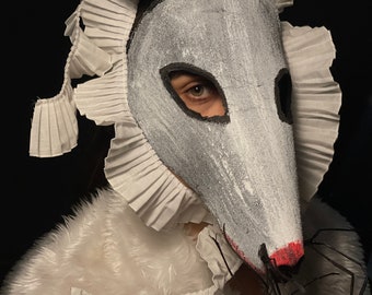 Creepy Cute Burlap Opossum Possum Mask Adult Halloween, Masquerade ...