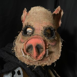 Scary Pig Horror Mask Adult Halloween Boar Costume Handmade Custom ...