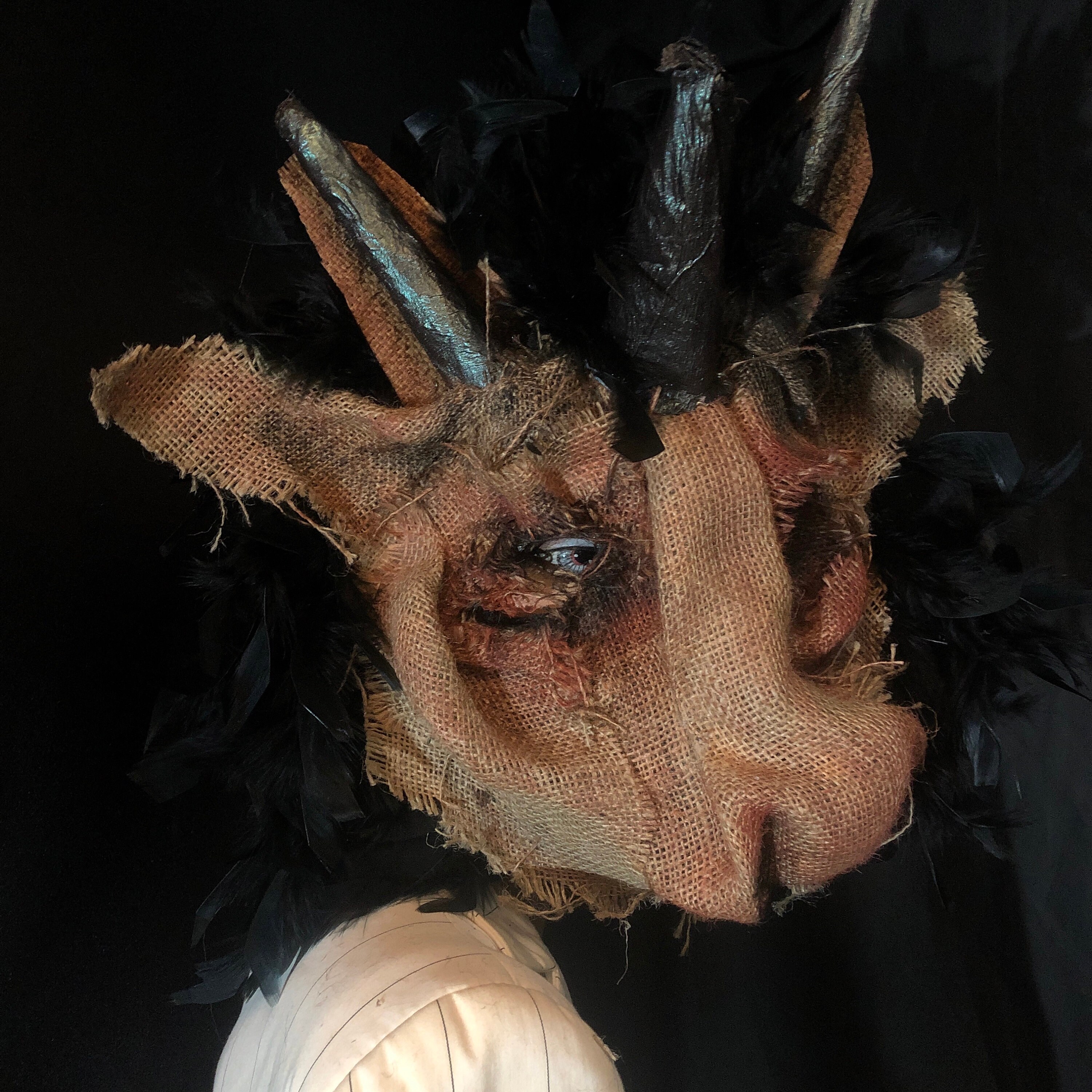 Custom Baphomet Demon Mask Handmade Burlap Devil Mask Hand - Etsy