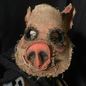Scary Pig Horror Mask Adult Halloween Boar Costume Handmade Custom ...