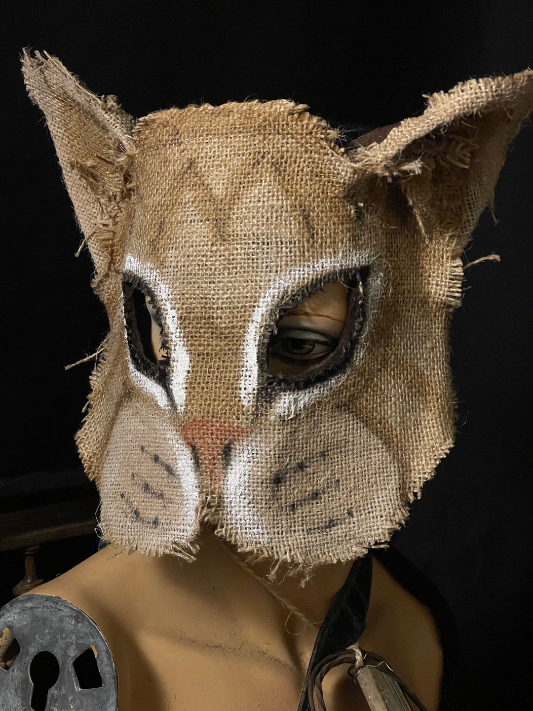 Cat Mask Burlap and Felt Adult Halloween Costumes for Masquerades ...