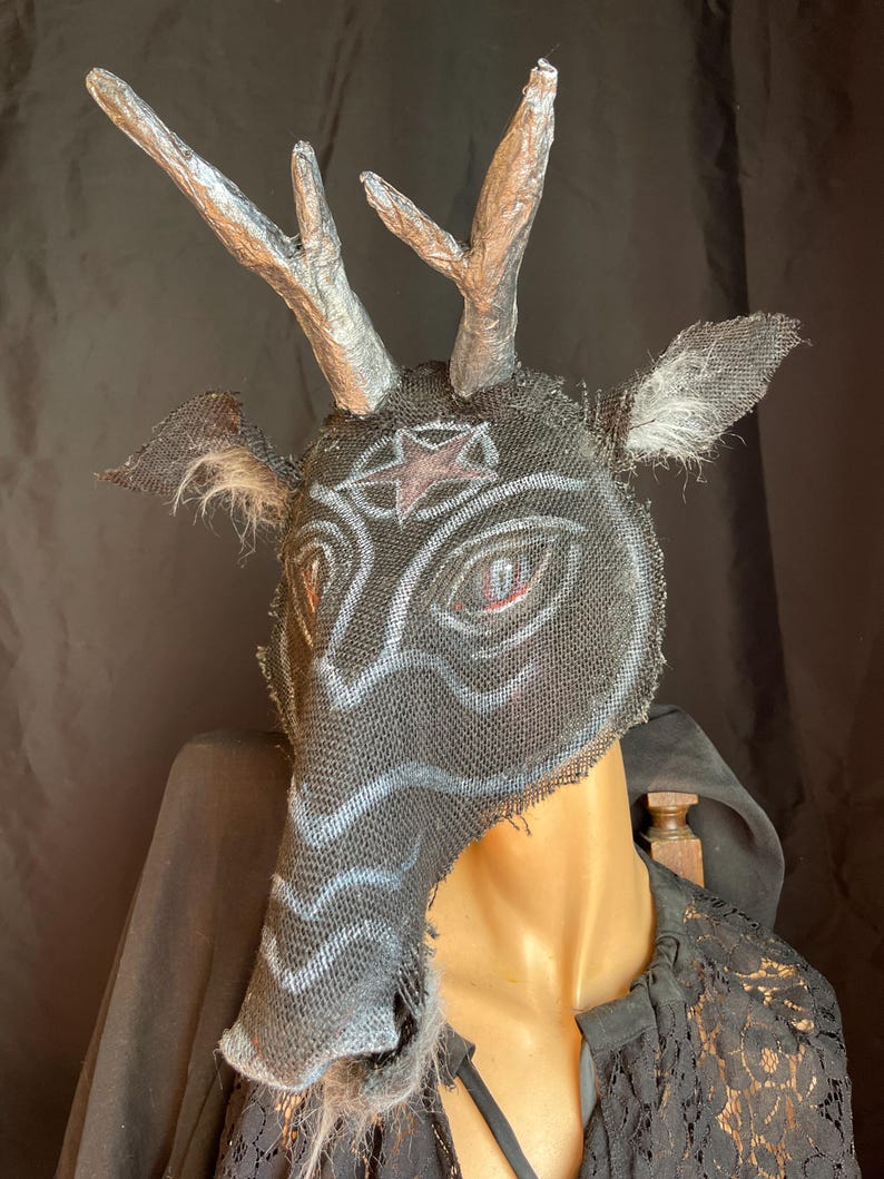 Deer Devil Mask - Cryptid, Mythical Horned Video Prop - Etsy