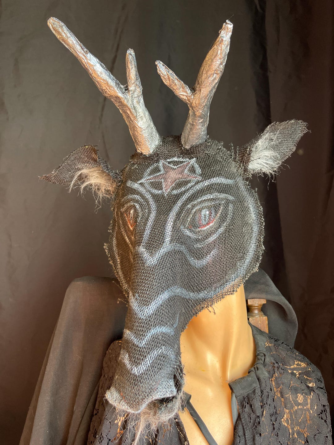 Deer Devil Mask - Cryptid, Mythical Horned Video Prop - Etsy