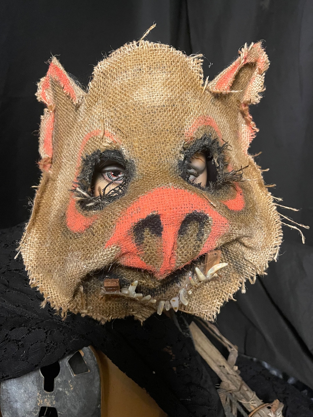 Hog Horror Pig Mask Scary Adult Halloween Boar Costume Handmade Custom ...