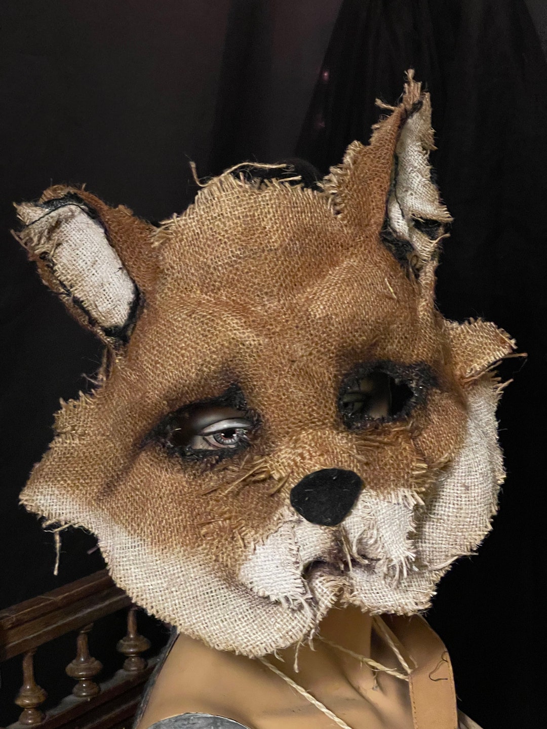 Fox Mask Burlap Adult Halloween Costumes for Masquerades & Photo Props ...