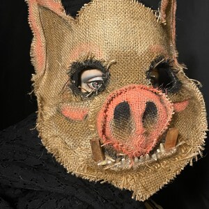 Hog Horror Pig Mask Scary Adult Halloween Boar Costume Handmade Custom ...