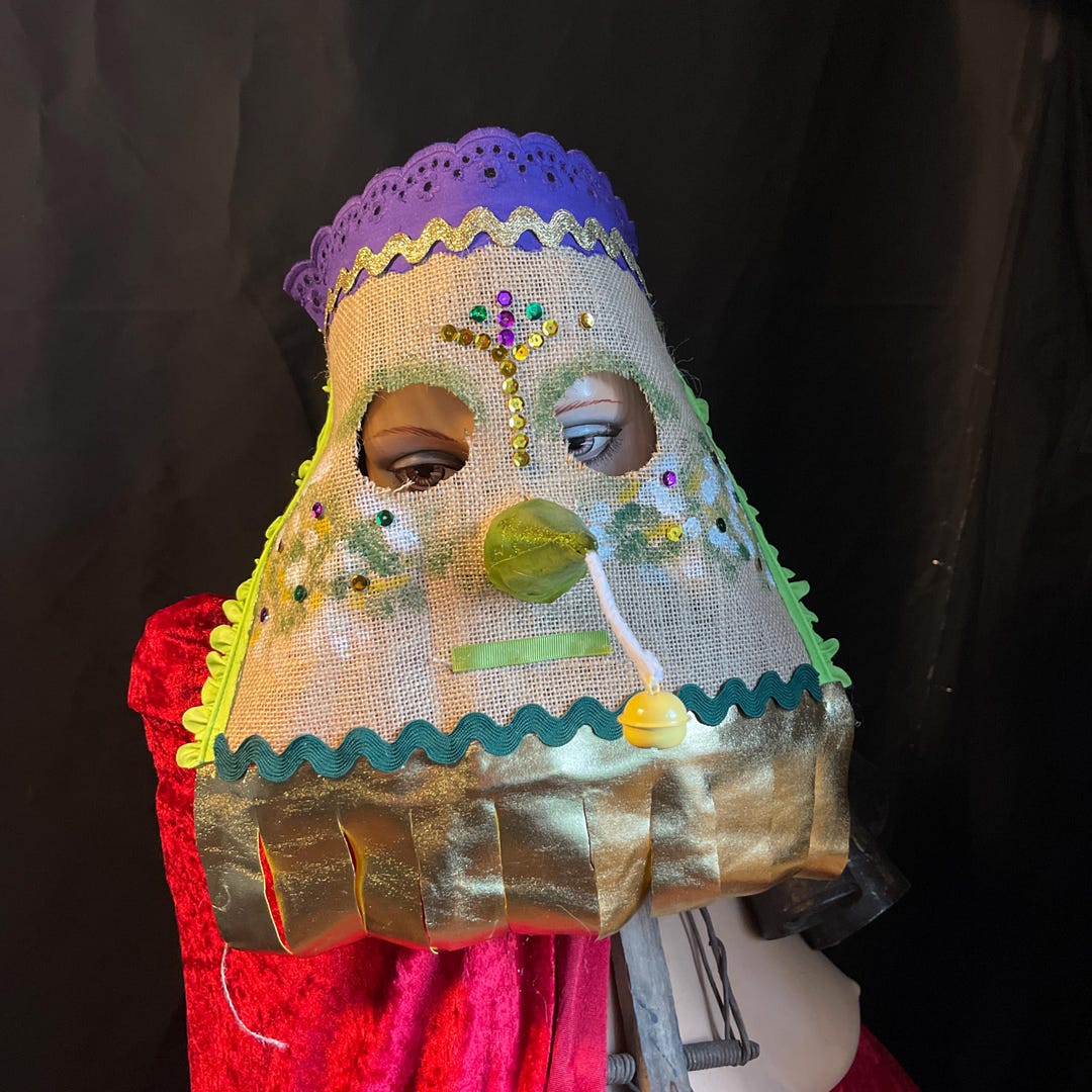 Cajun Mardi Gras Mask - Masquerade Carnival Costume - Chicken Chase ...