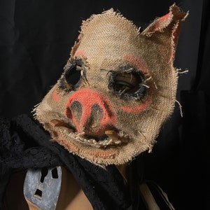 Hog Horror Pig Mask - Swine Halloween Boar Costume - Handmade Custom ...