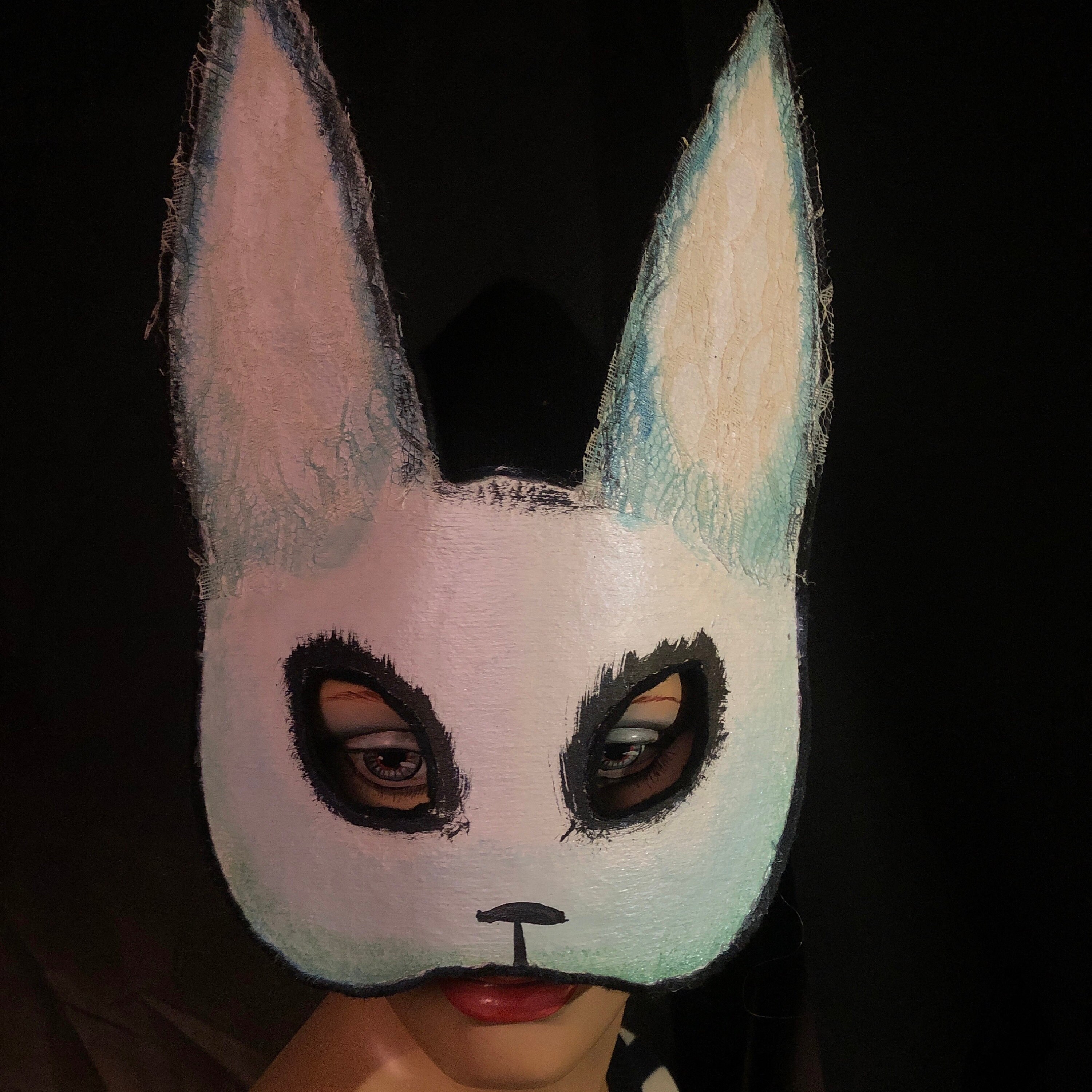Scary White Rabbit Masquerade Mask Creepy Bunny Adult - Etsy