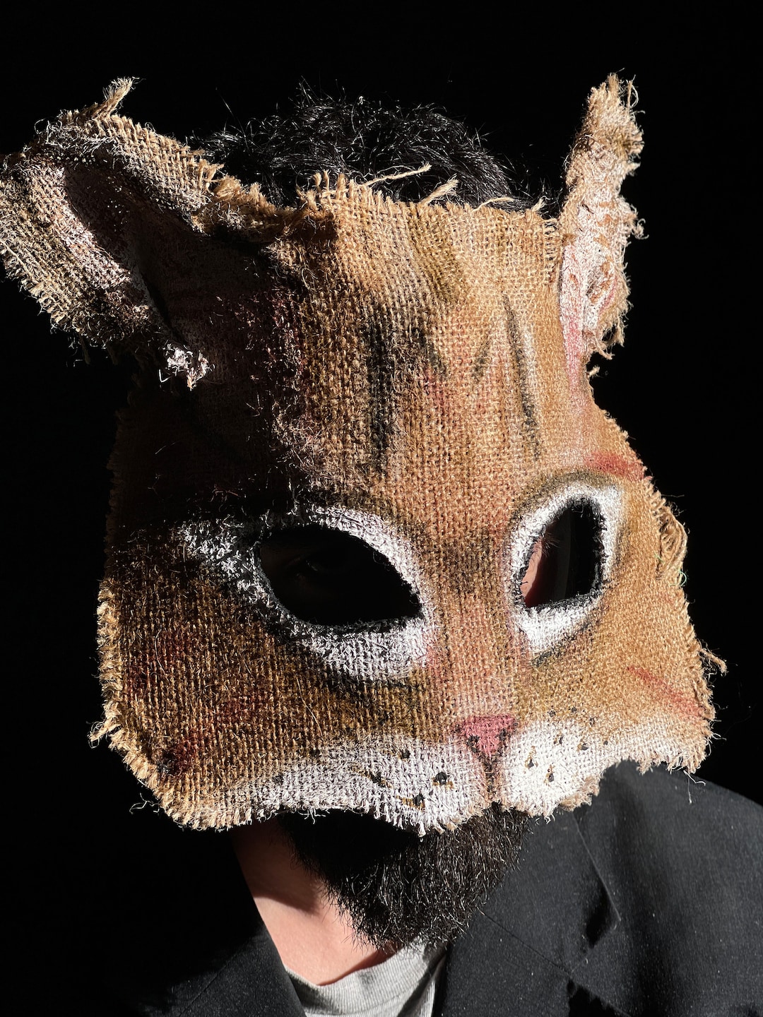 Cat Mask Burlap and Felt Adult Halloween Costumes for Masquerades ...