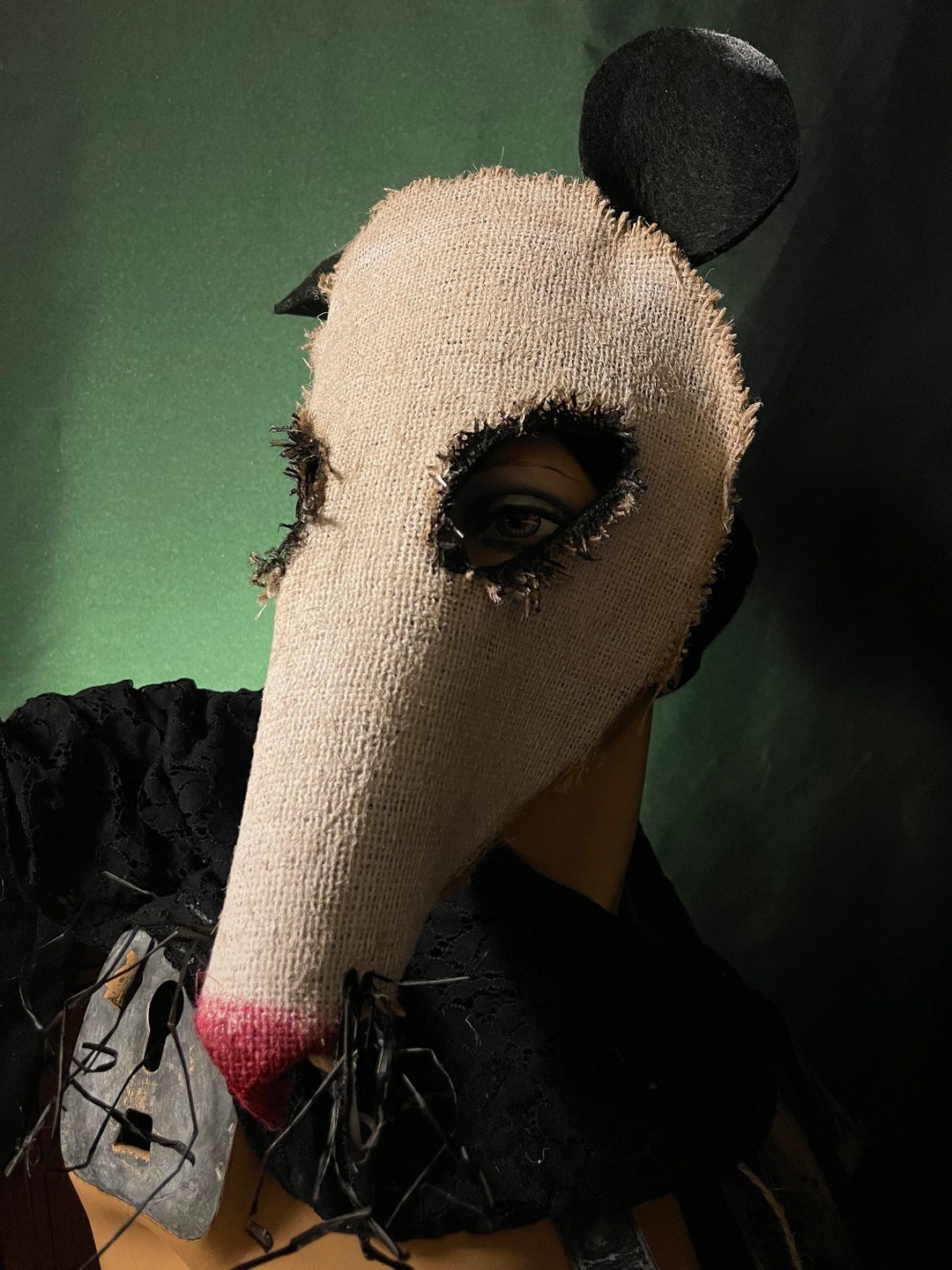 Creepy Cute Burlap Opossum Possum Mask Halloween, Masquerade, Cosplay ...