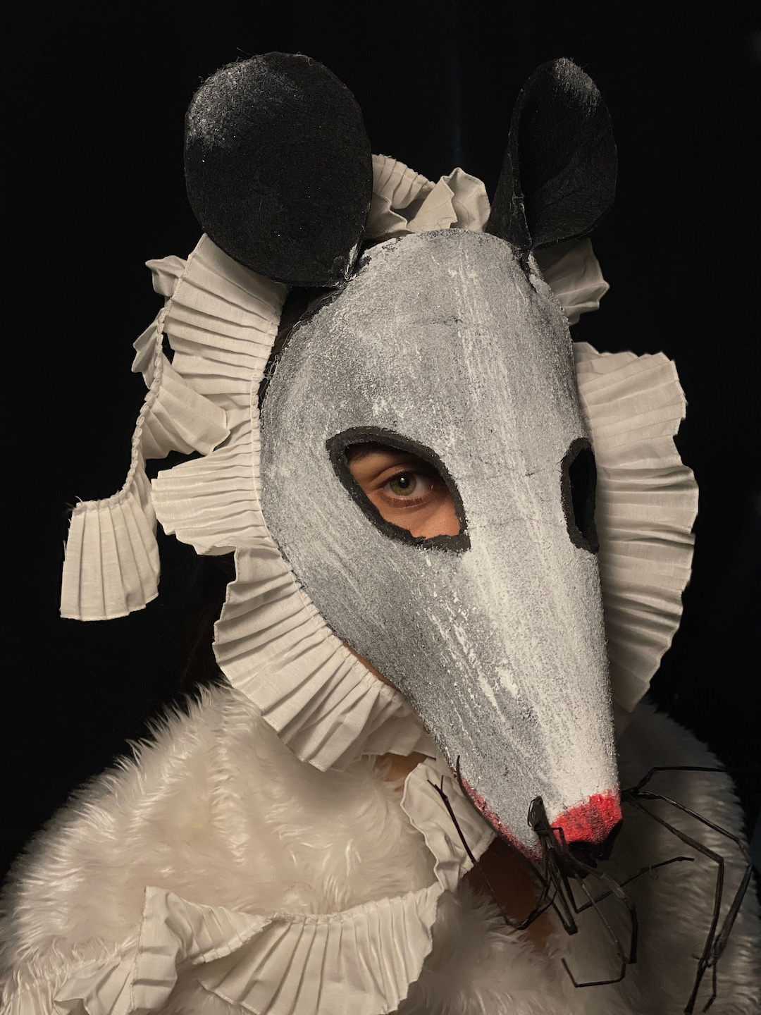 Creepy Cute Possum Mask - Adult Halloween, Masquerade, Cosplay Costume ...