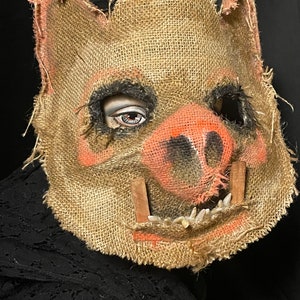 Scary Pig Horror Mask Adult Halloween Boar Costume Handmade Custom ...