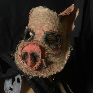 Scary Pig Horror Mask Adult Halloween Boar Costume Handmade Custom ...