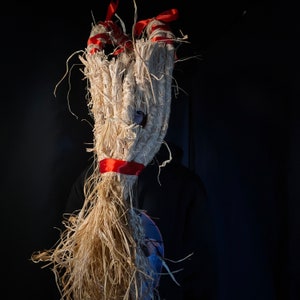 Yule Goat Mask, Julbock Scarecrow Mask, Adult Chistmas Costume, Wicker ...