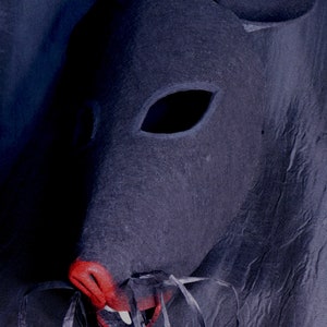 Creepy Cute Black Rat Mask - Adult Halloween, Masquerade, Cosplay ...