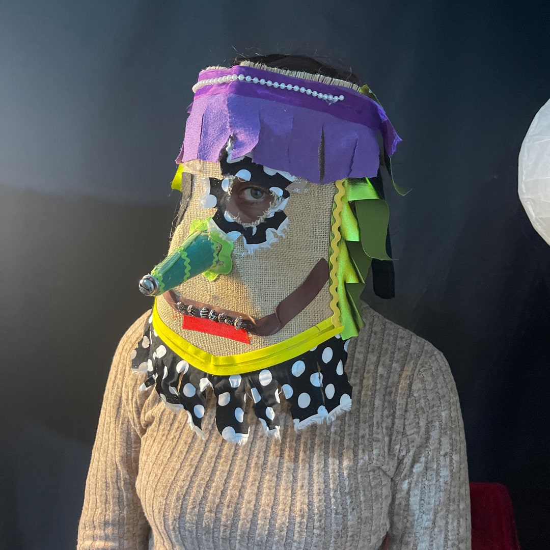 Cajun Mardi Gras Mask Masquerade Carnival Costume Chicken Chase Outfit ...