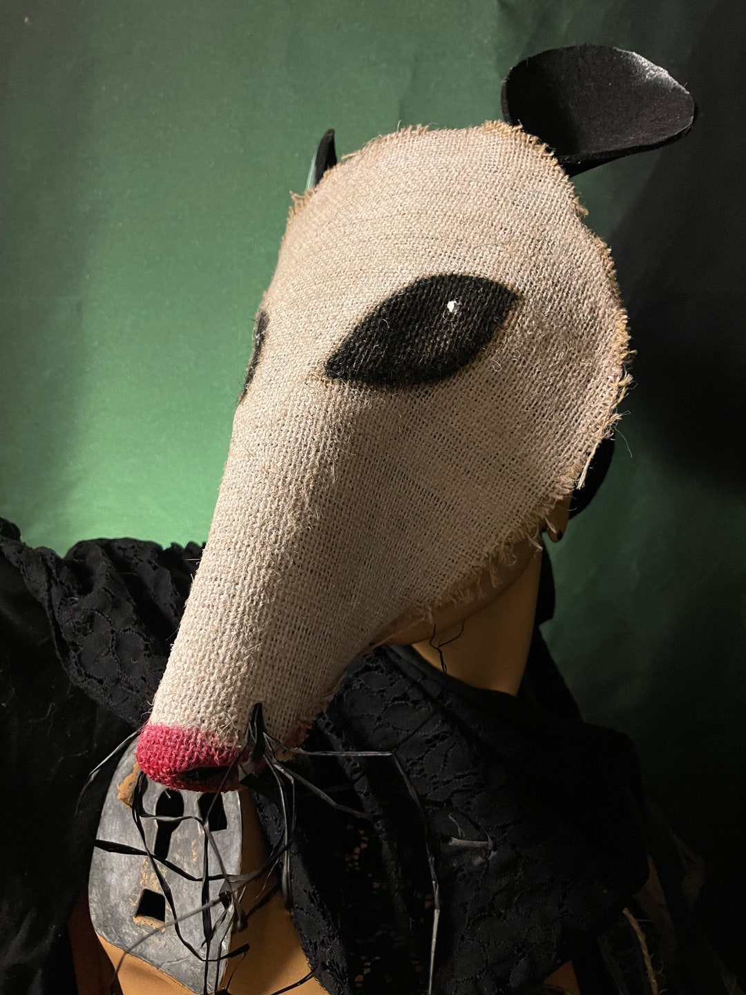 Creepy Cute Burlap Opossum Possum Mask Halloween, Masquerade, Cosplay ...