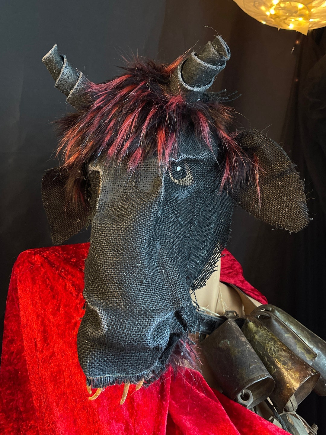 Horse Goat Demon Mask, Adult Halloween Costume - Folk Horror, Handmade ...